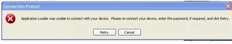 Application Loader Was Unable To Connect Device